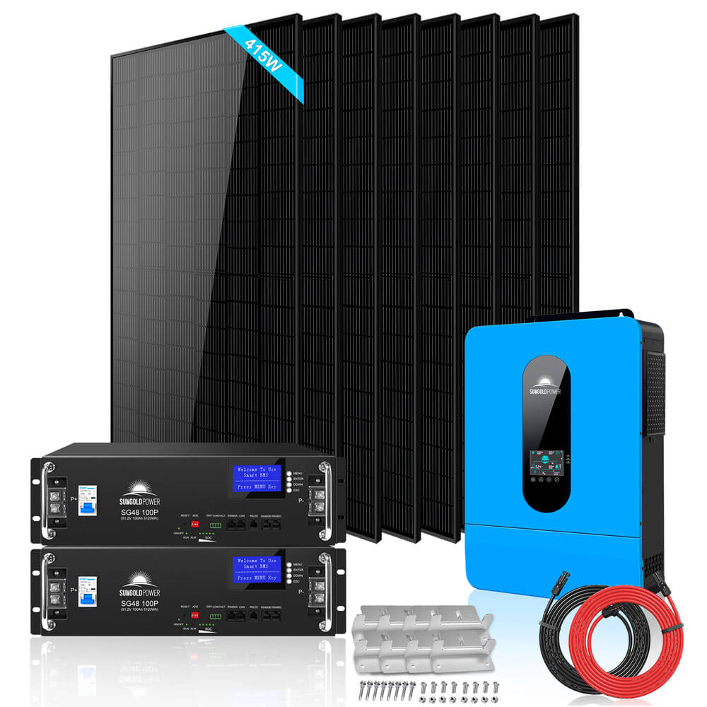 SunGold Power | Off-Grid Solar Kit | 6,500W 48VDC 120/240VAC | LiFePO4 ...