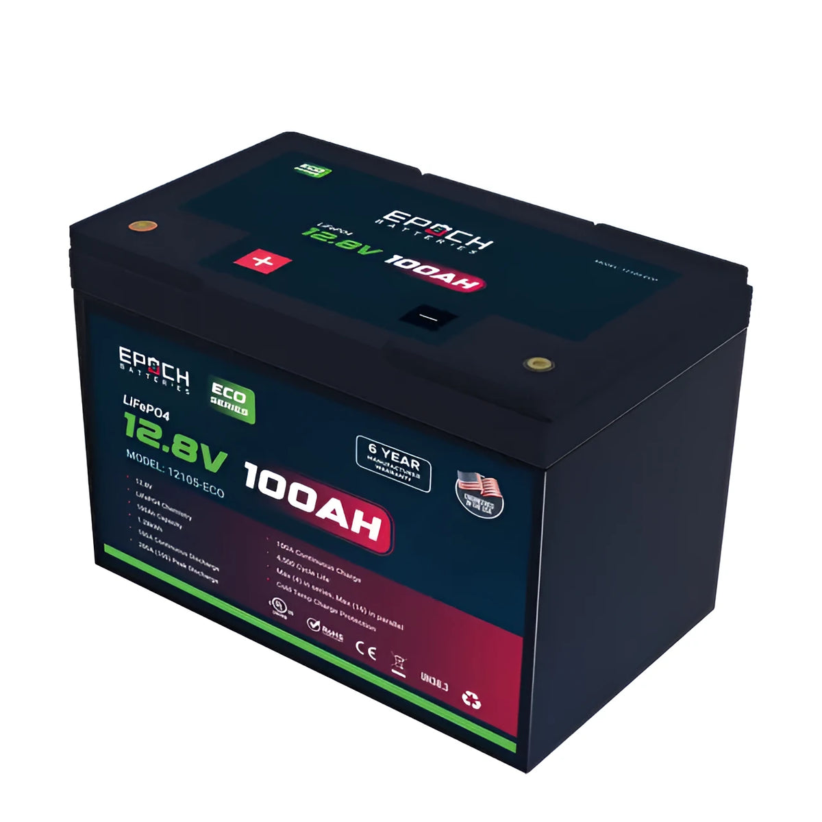Epoch 12V 100Ah Eco Series LiFePO4 Battery